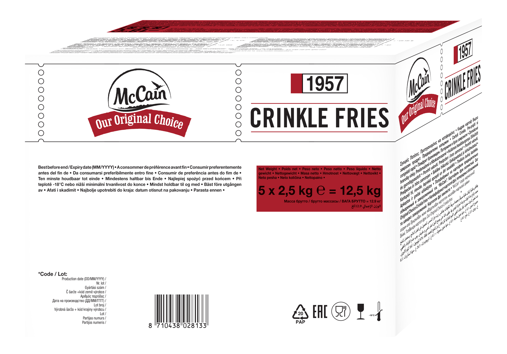 José Santiago Home Delivery. CRINKLE FRIES 3/8" CATERPAK